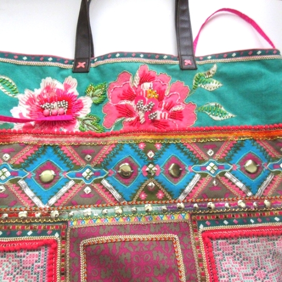Bags | Moroccan Style Tote Bag Amazing Colors | Poshmark